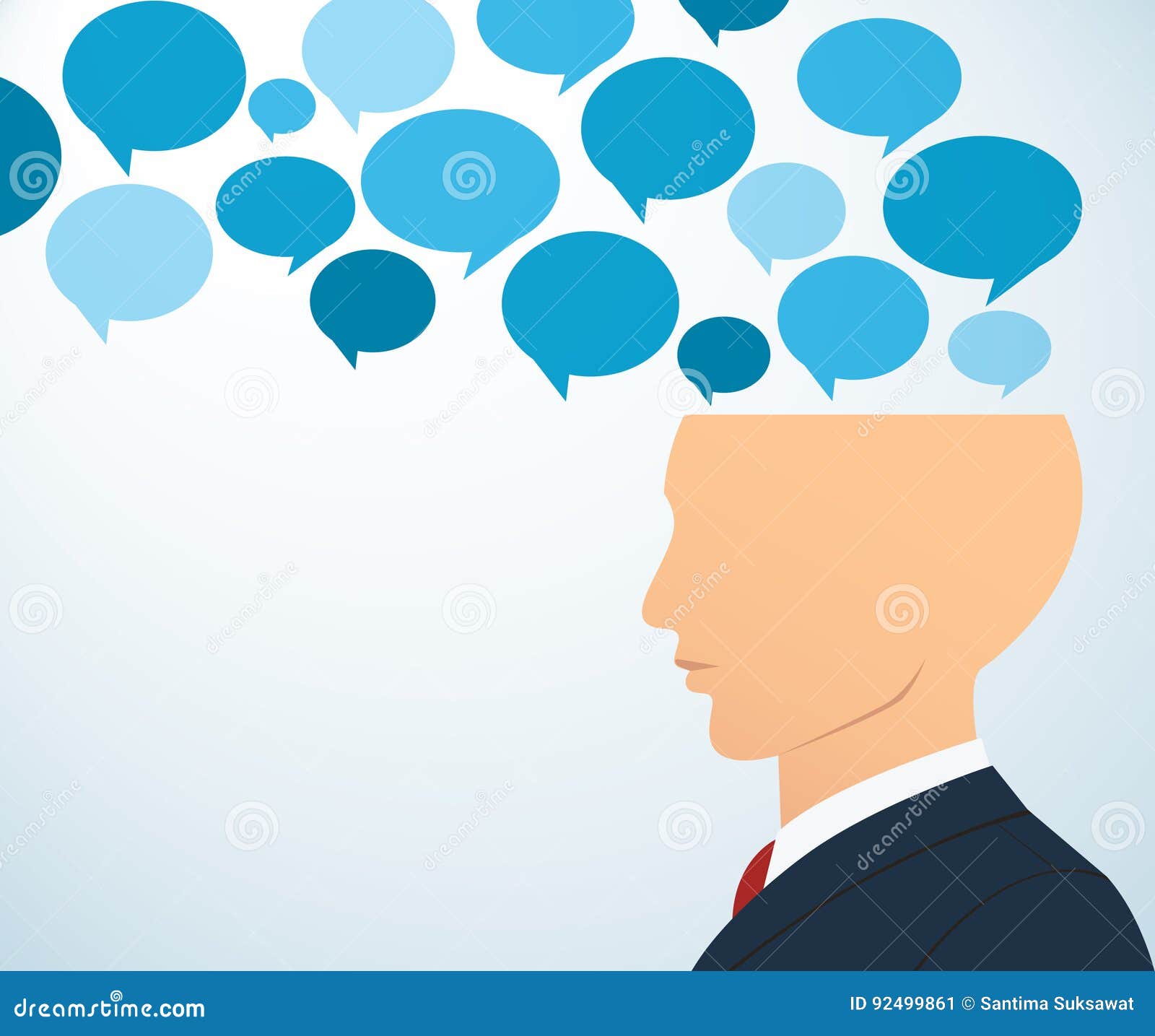 Businessman Head with Chat Box Vector Stock Vector - Illustration of ...