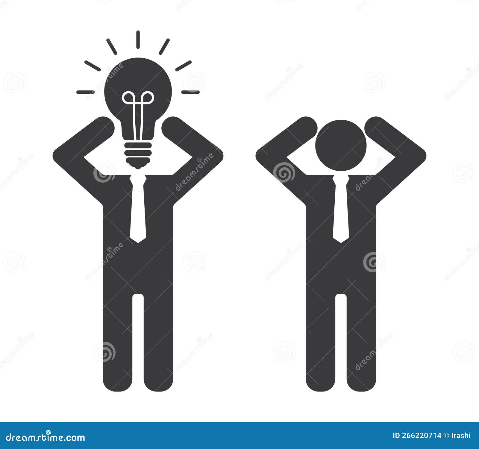 Businessman with Head Lightbulb Stock Vector - Illustration of idea ...