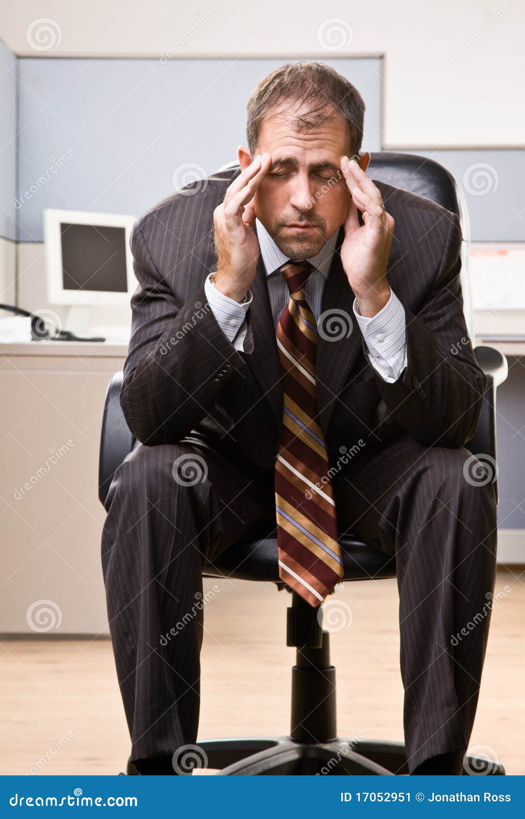 Businessman with headache stock image. Image of frustration - 17052951