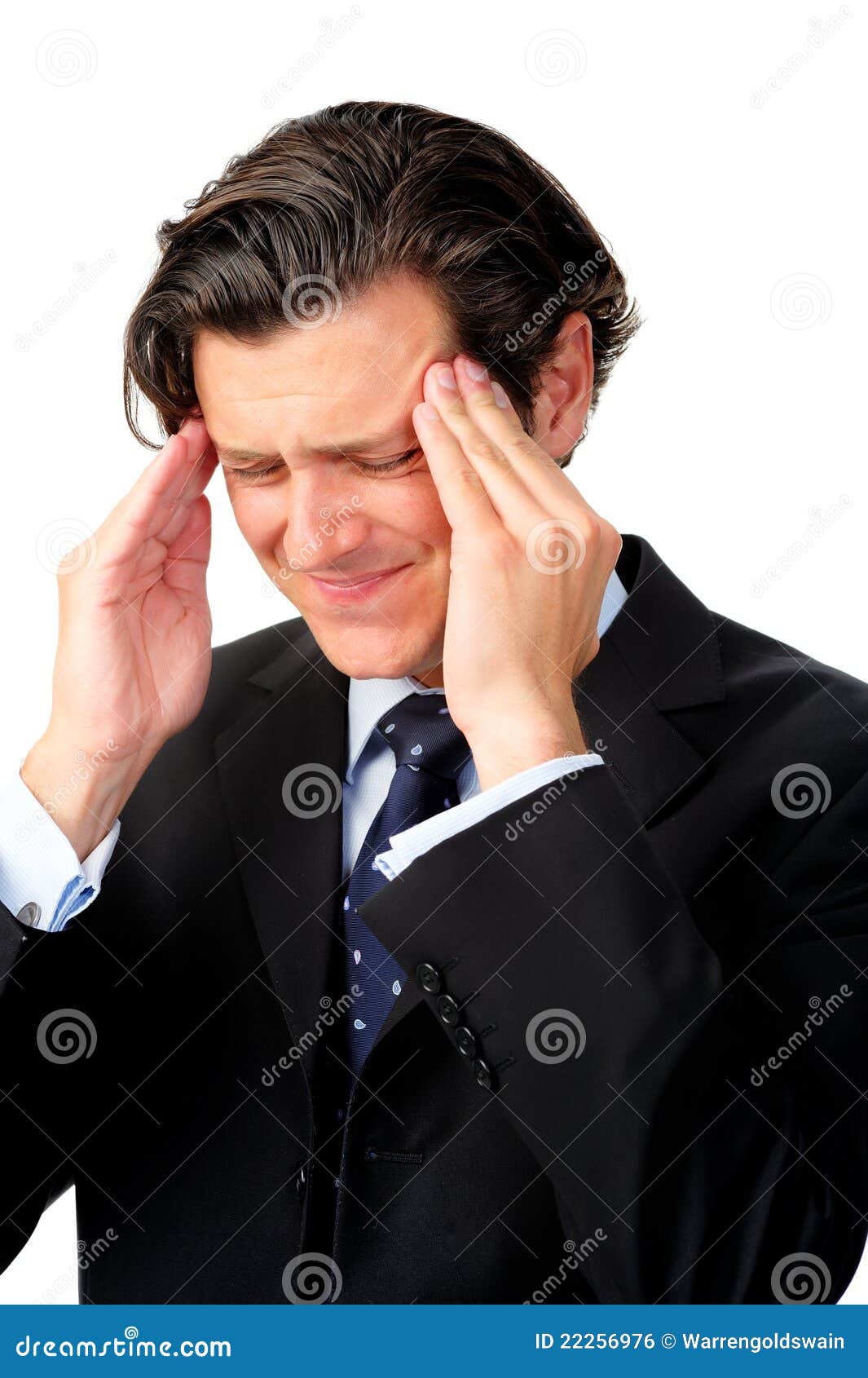 Businessman with headache stock photo. Image of massage - 22256976
