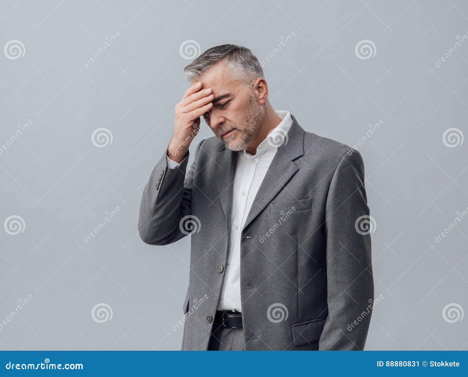 Businessman with headache stock image. Image of accountant - 88880831