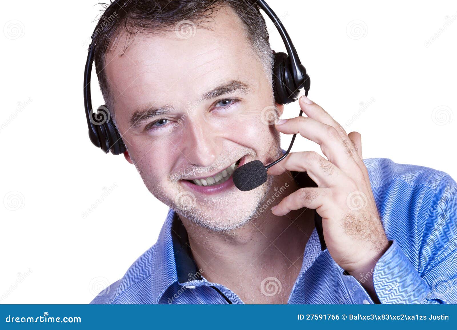 Businessman, a Headset with a Phone Call. Stock Photo - Image of ...
