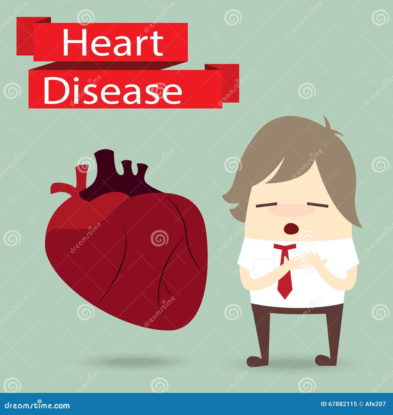 Businessman Health Problem With Heart Disease Stock Vector
