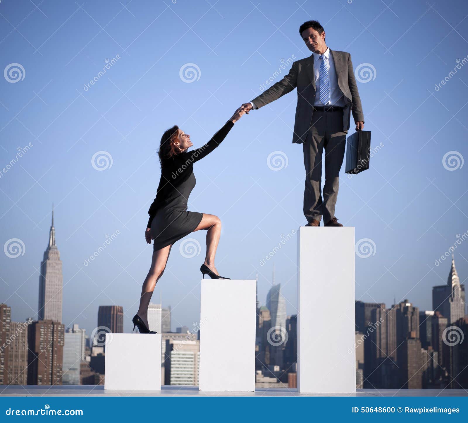 Businessman Helping Colleague Succeed Concept Stock Photo - Image of ...