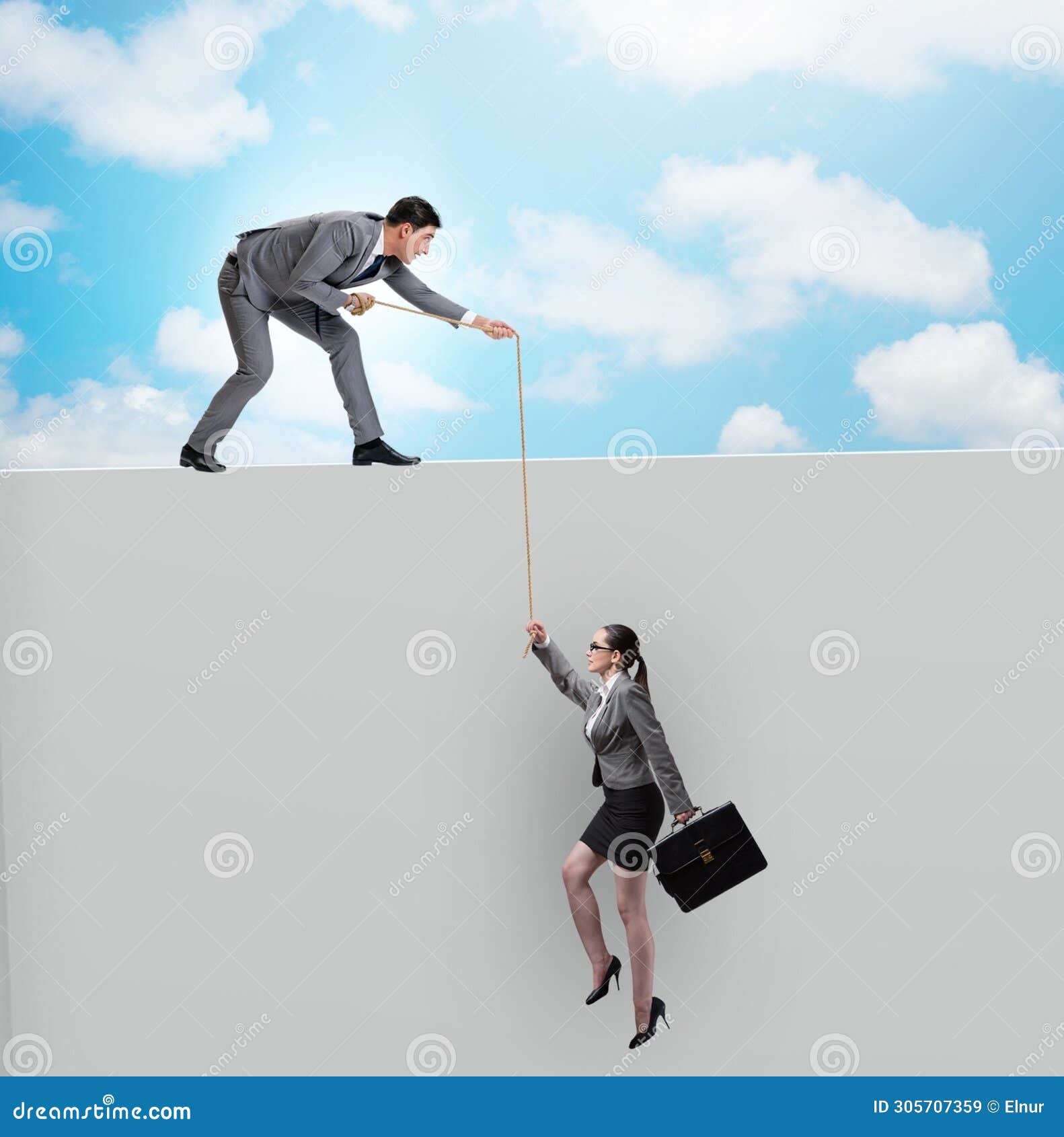 Businessman Helping Colleague To Escape from Problems Stock Image ... Businessman Helping Colleague To Escape from Problems Stock Image ...