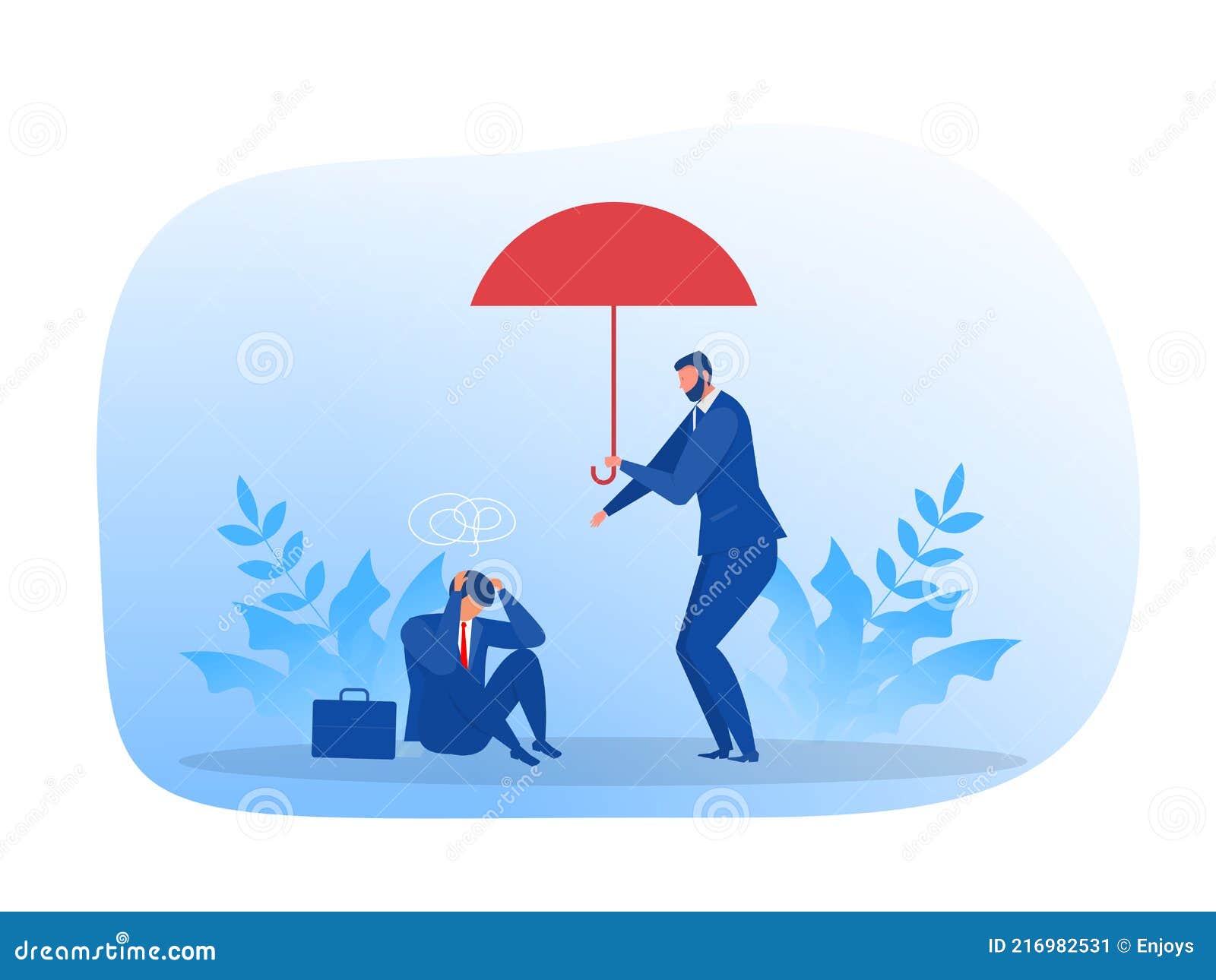 Businessman Helping People Suffer from Fail Business Vector Stock ...