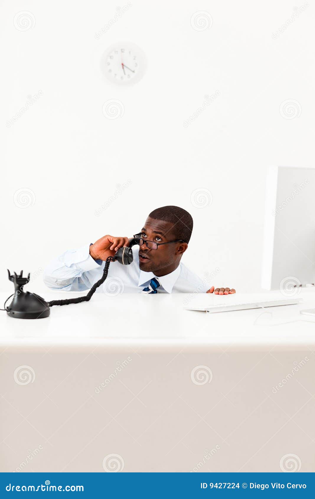 Businessman Hiding Behind Desk Stock Photo - Image of concepts ...