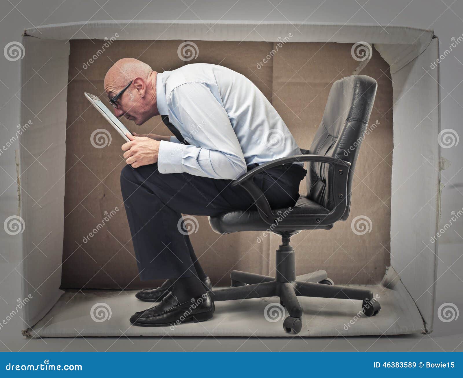 Businessman Hiding in a Box Stock Image - Image of poor, pressure: 46383589