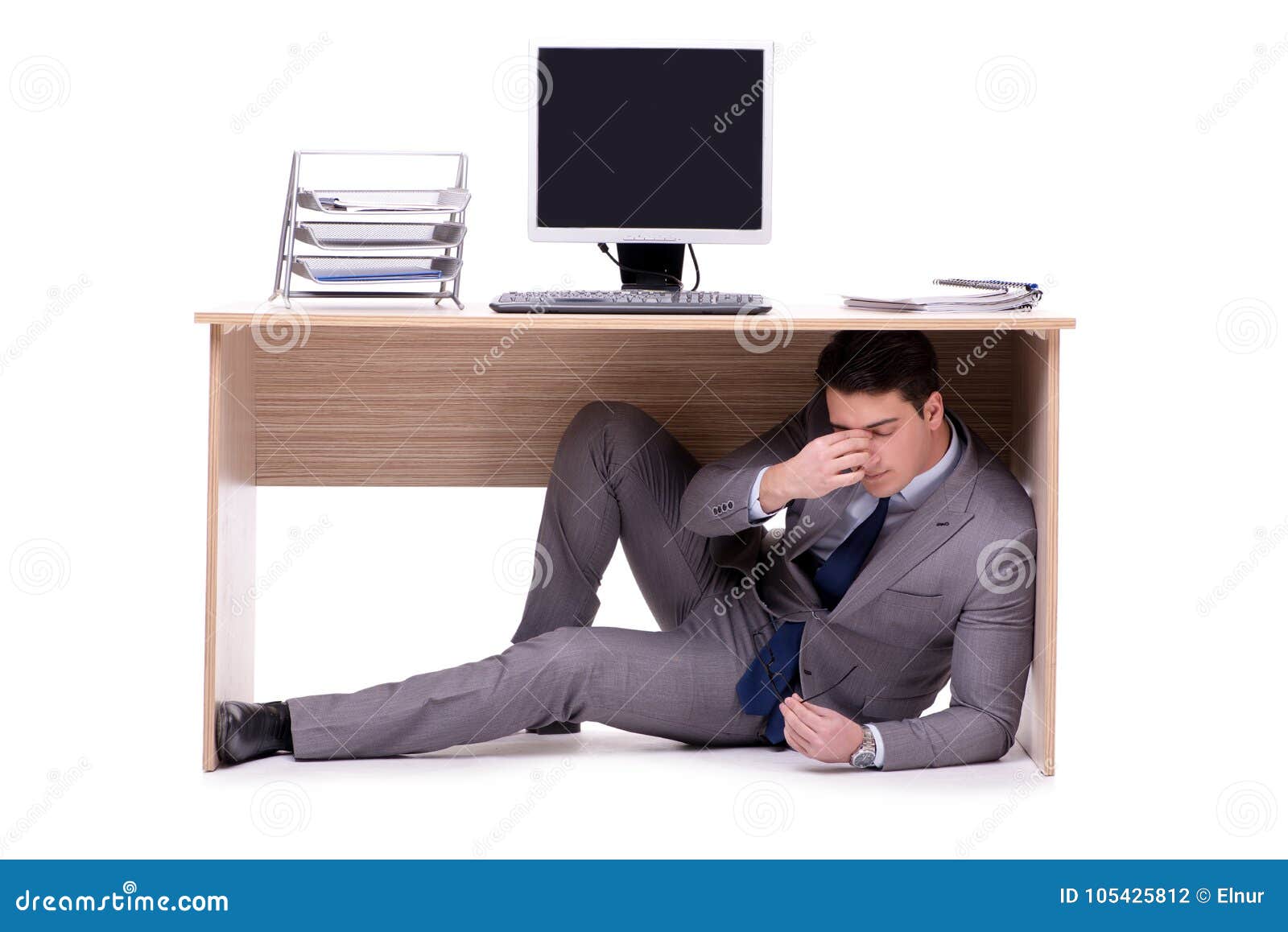 The Businessman Hiding in the Ofice Stock Photo - Image of career ...