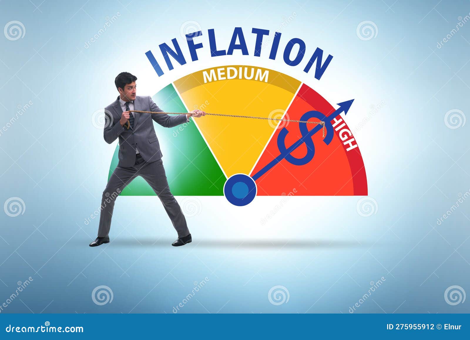 Businessman in the High Inflation Concept Stock Photo - Image of ...