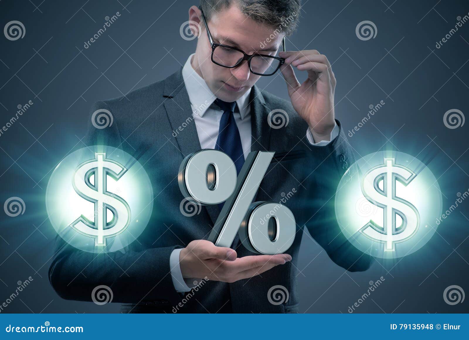 The Businessman in High Interest Rates Concept Stock Photo - Image of ...