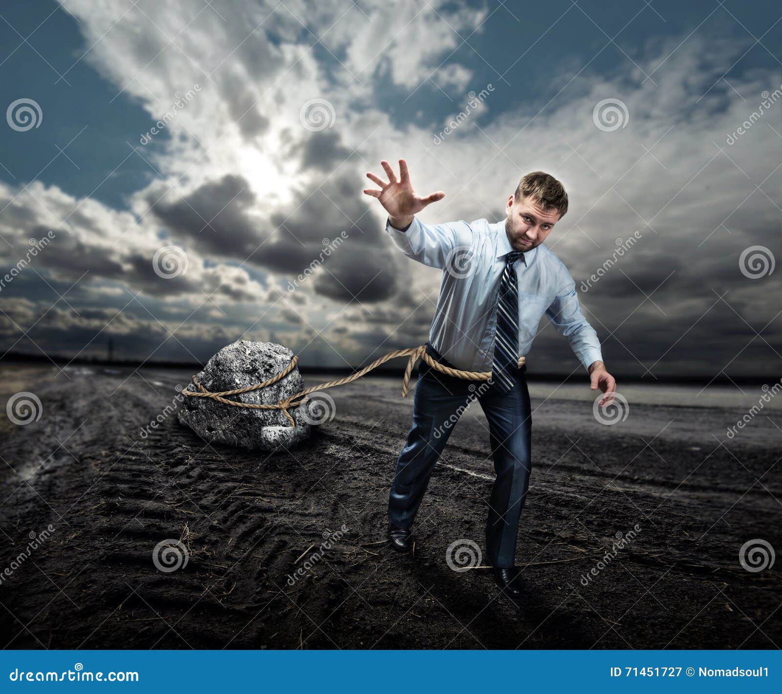Businessman with His Burden Stock Image - Image of failure, office ...