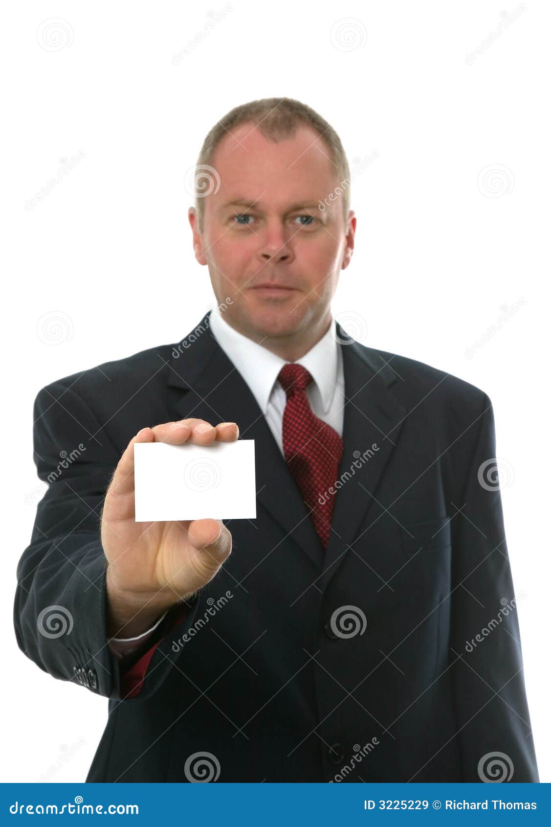Businessman and his card. stock image. Image of prospect - 3225229