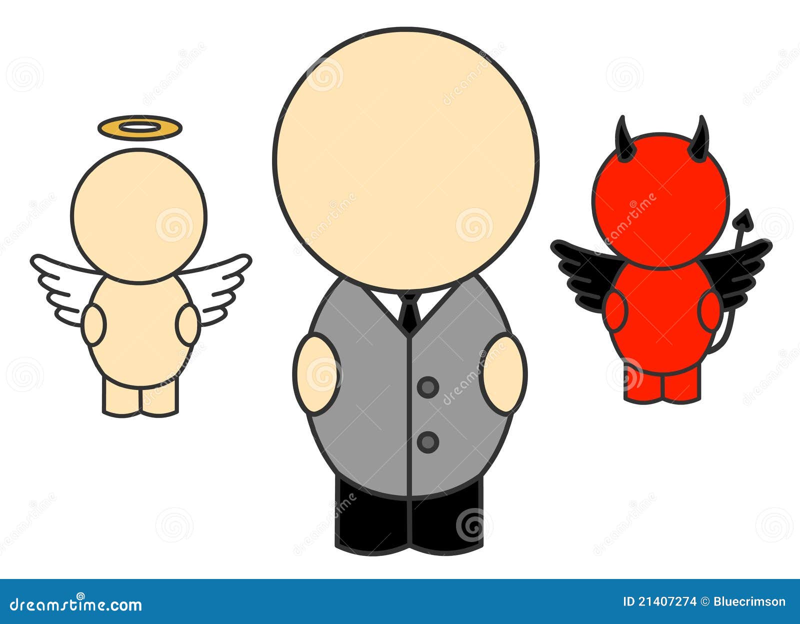 Businessman and His Conscience Stock Illustration - Illustration of ...