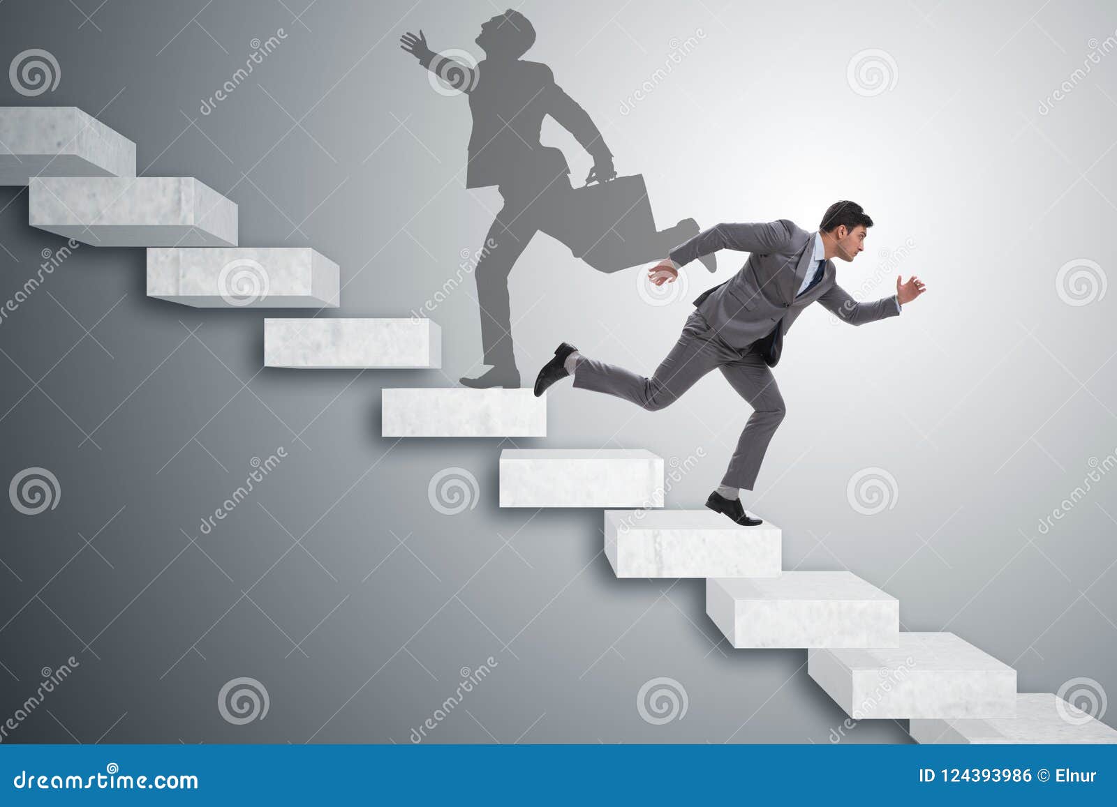The Businessman and His Shadow in Business Concept Stock Photo - Image ...