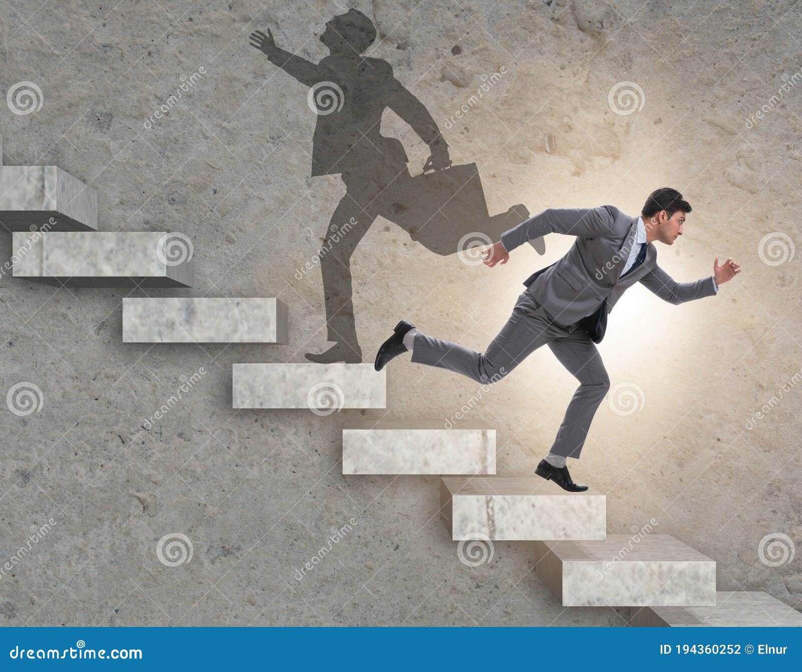 Businessman and His Shadow in Business Concept Stock Photo - Image of ...