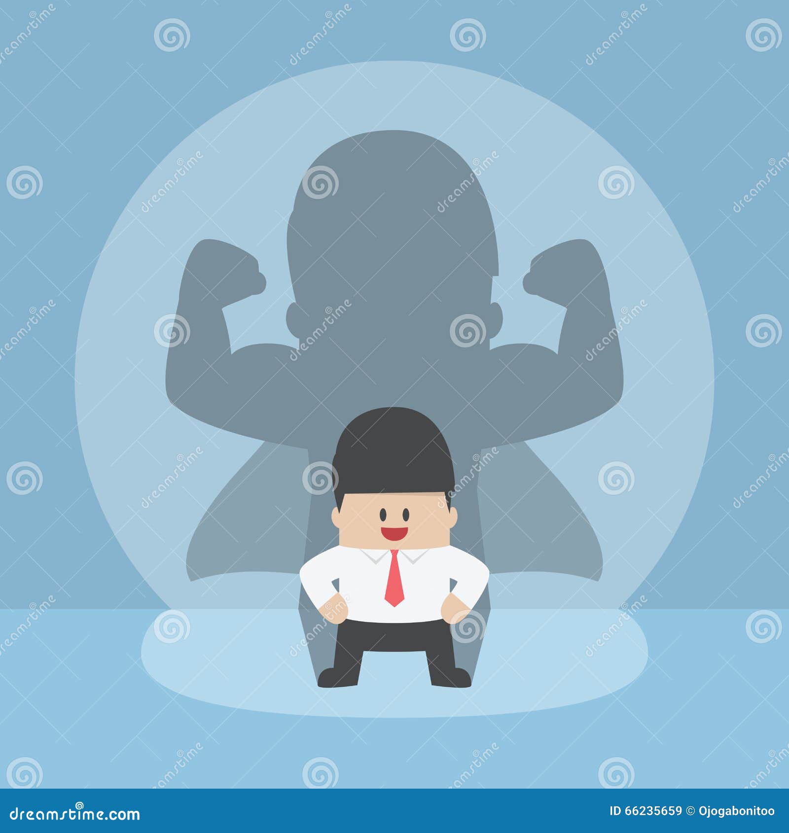 Businessman with His Strong Shadow Stock Vector - Illustration of flat ...