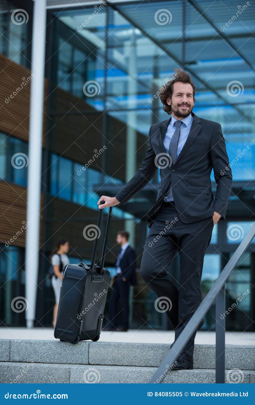 Businessman with His Suitcase Stock Image - Image of office ...