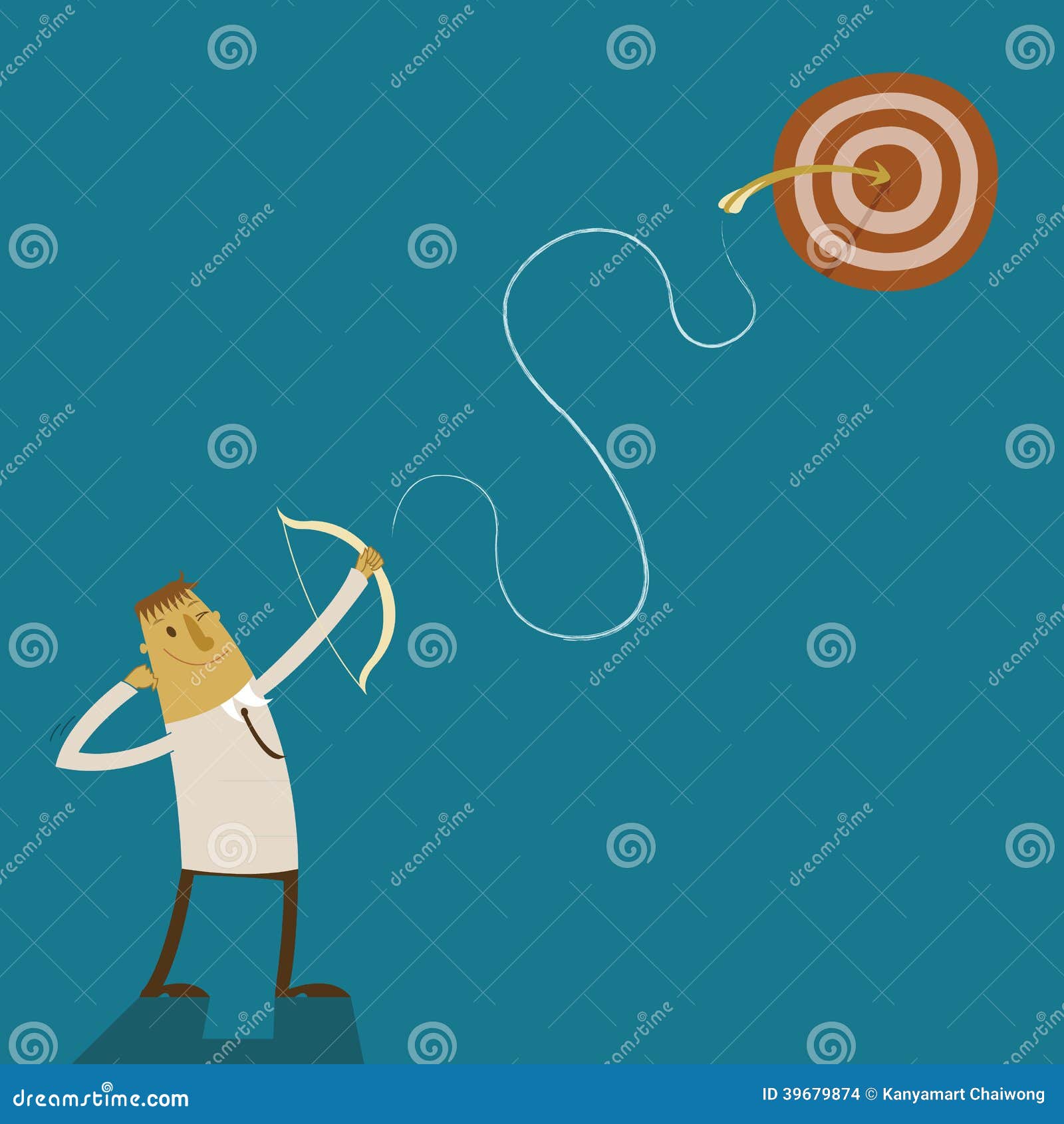 Businessman and Hit the Target Concept Stock Vector - Illustration of ...