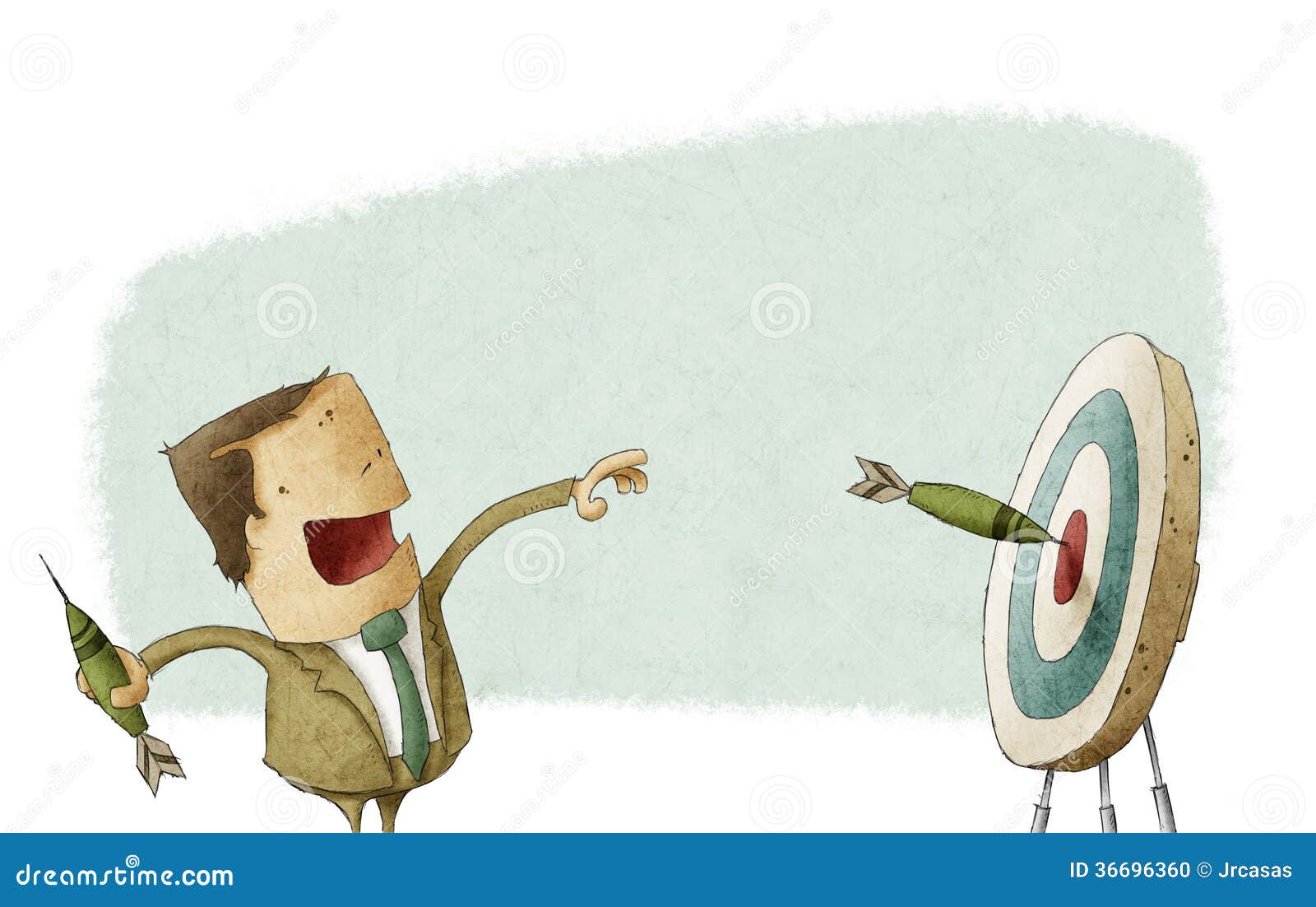 Businessman Hit a Target with Darts Stock Illustration - Illustration ...