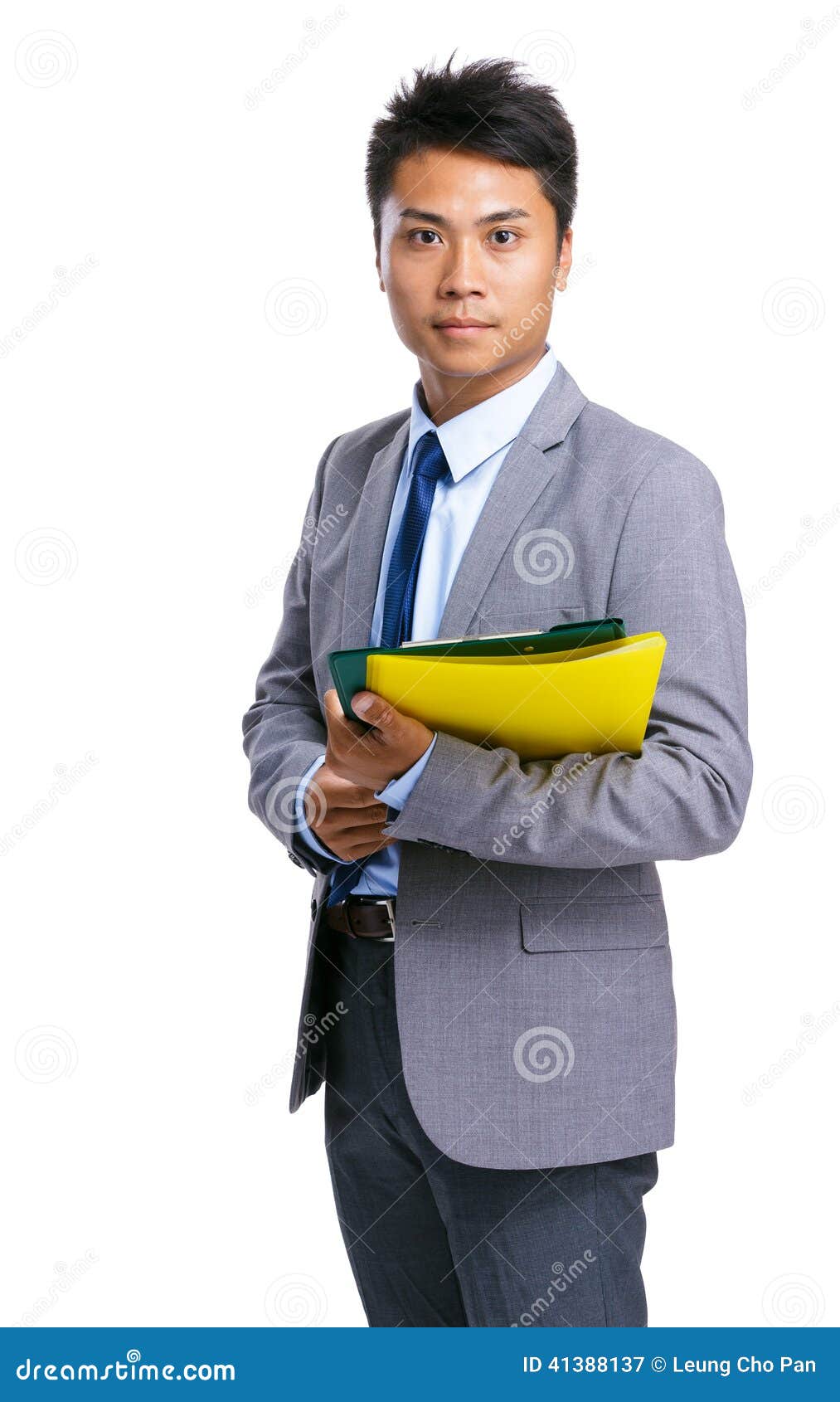 Businessman hold folder stock image. Image of confident - 41388137