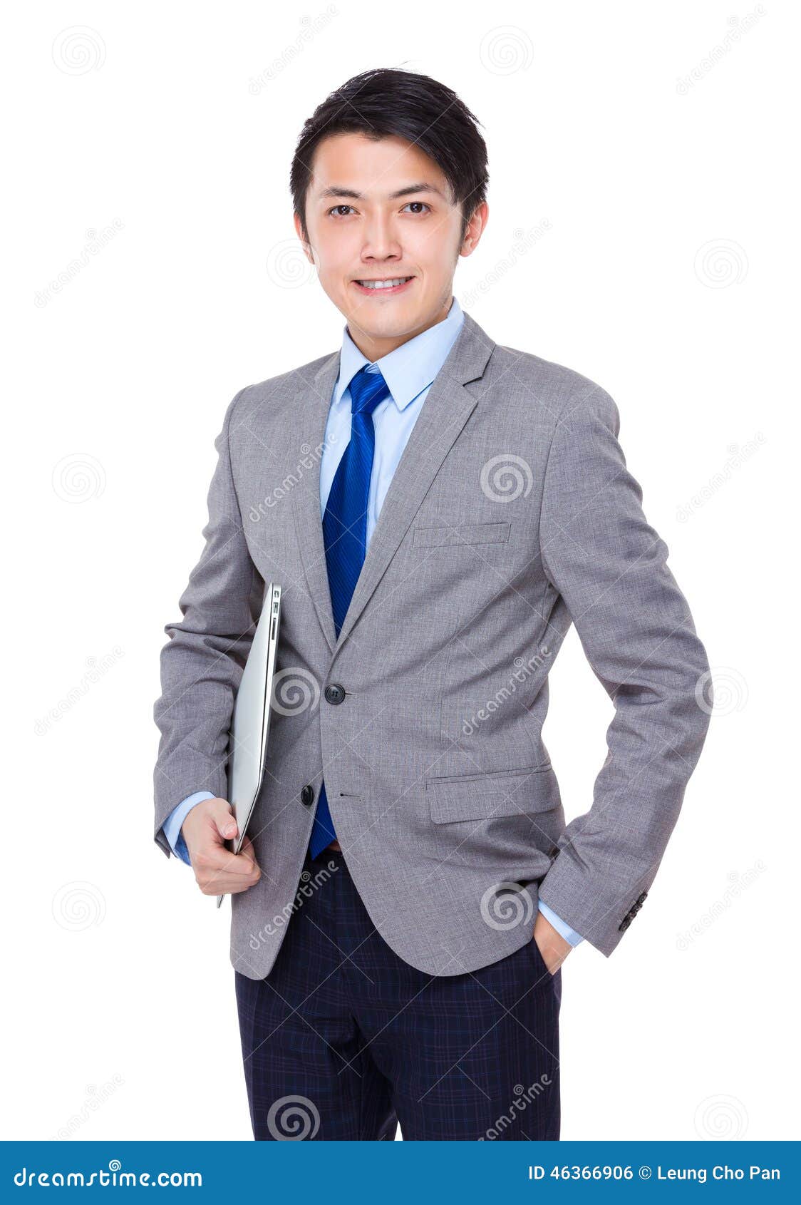 Businessman Hold with Laptop Stock Photo - Image of boss, background ...