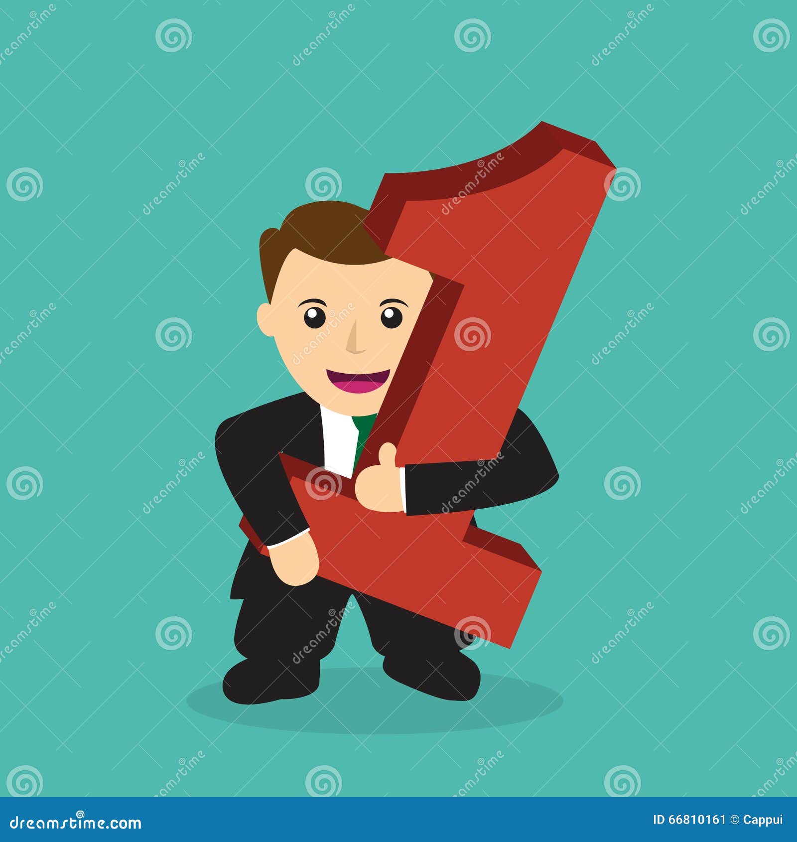 Businessman Hold Number One, Concept of Successful Stock Vector ...