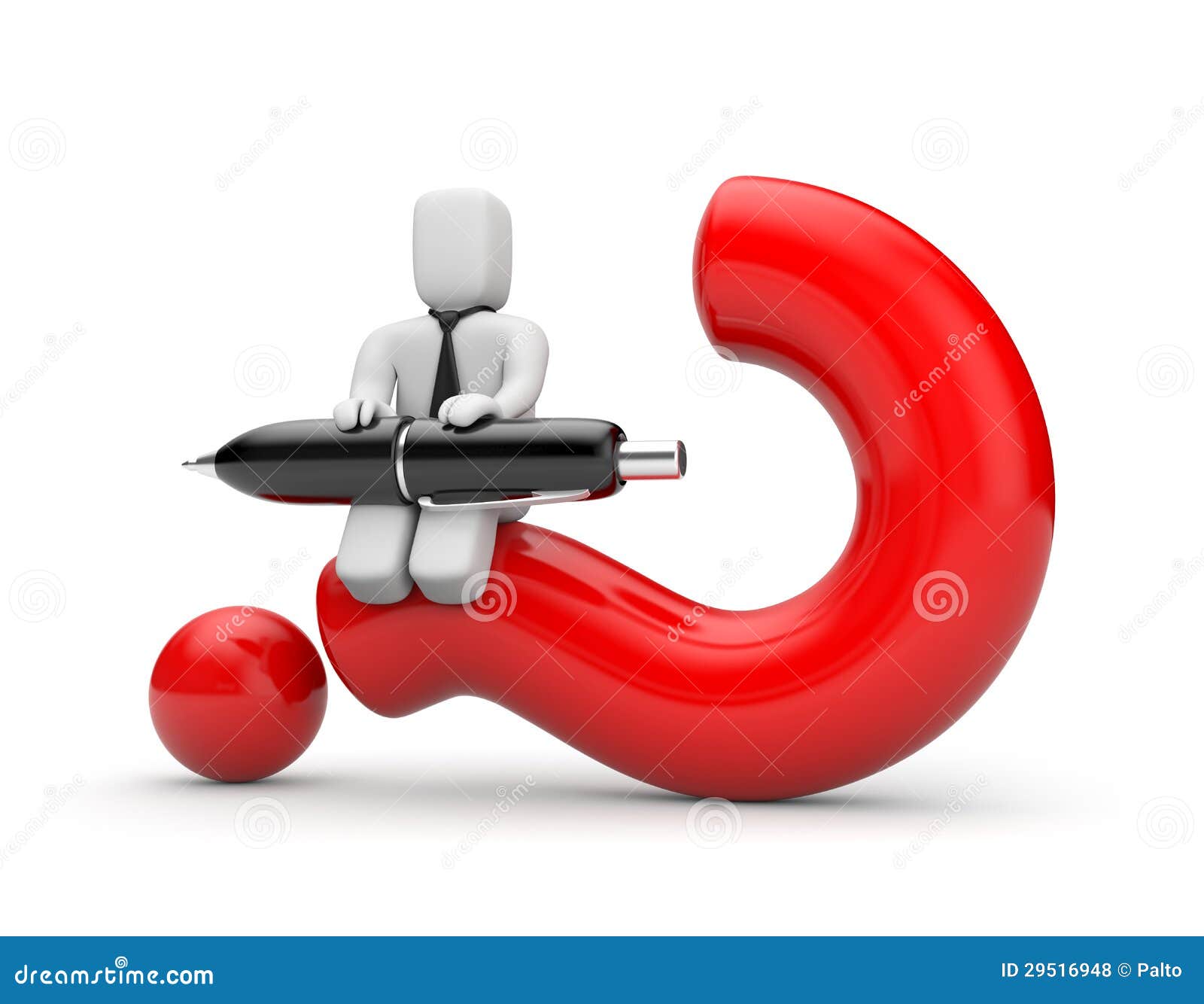 Businessman Hold Pen and Question Stock Illustration - Illustration of ...