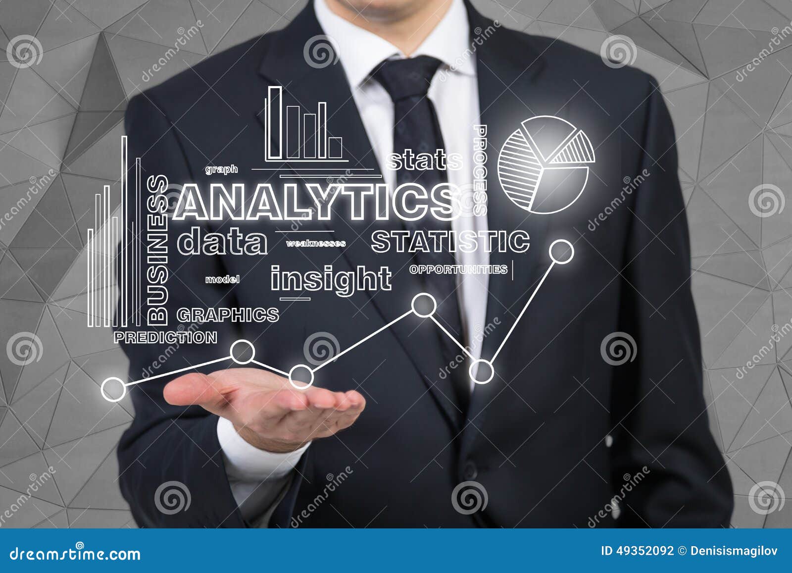Businessman Holding Analytics Stock Photo - Image of fingers, moving ...