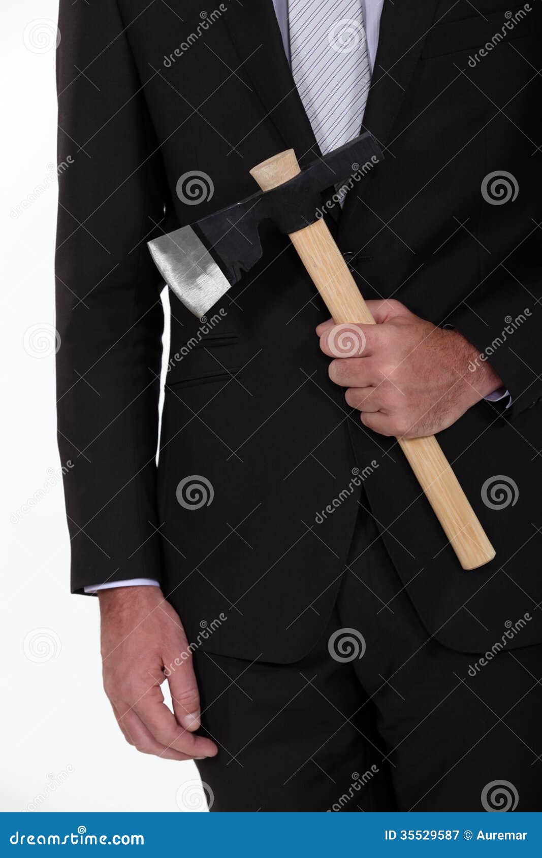 Businessman holding axe stock image. Image of fabric - 35529587