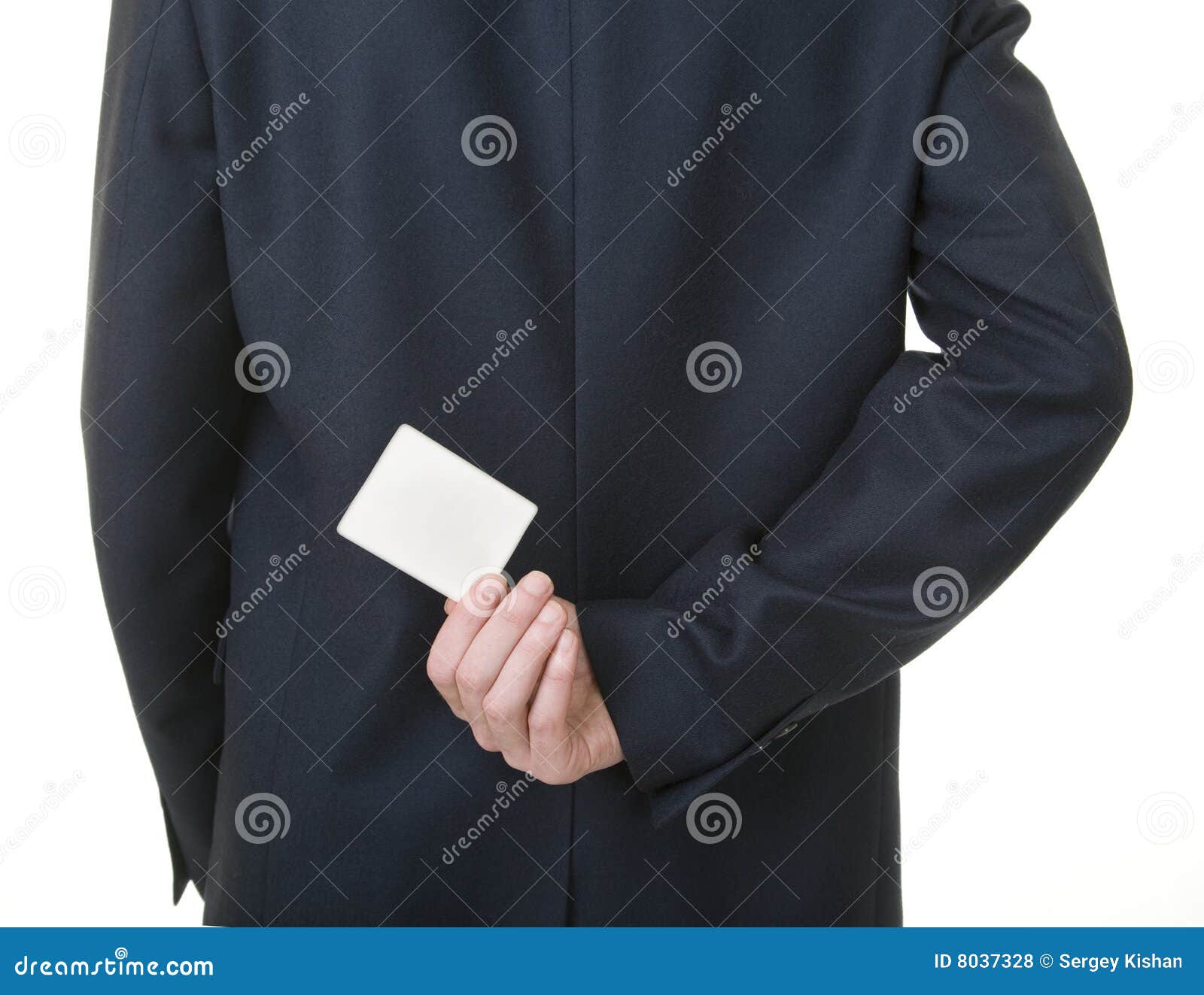 Businessman Holding Blank Card Behind His Back Stock Photo - Image of ...