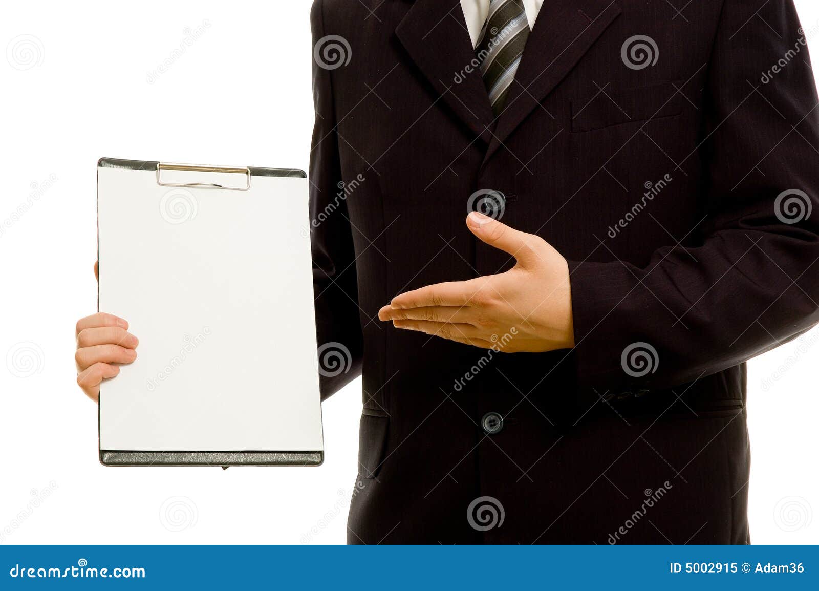 Businessman Holding a Blank Notepad Stock Image - Image of ideas ...