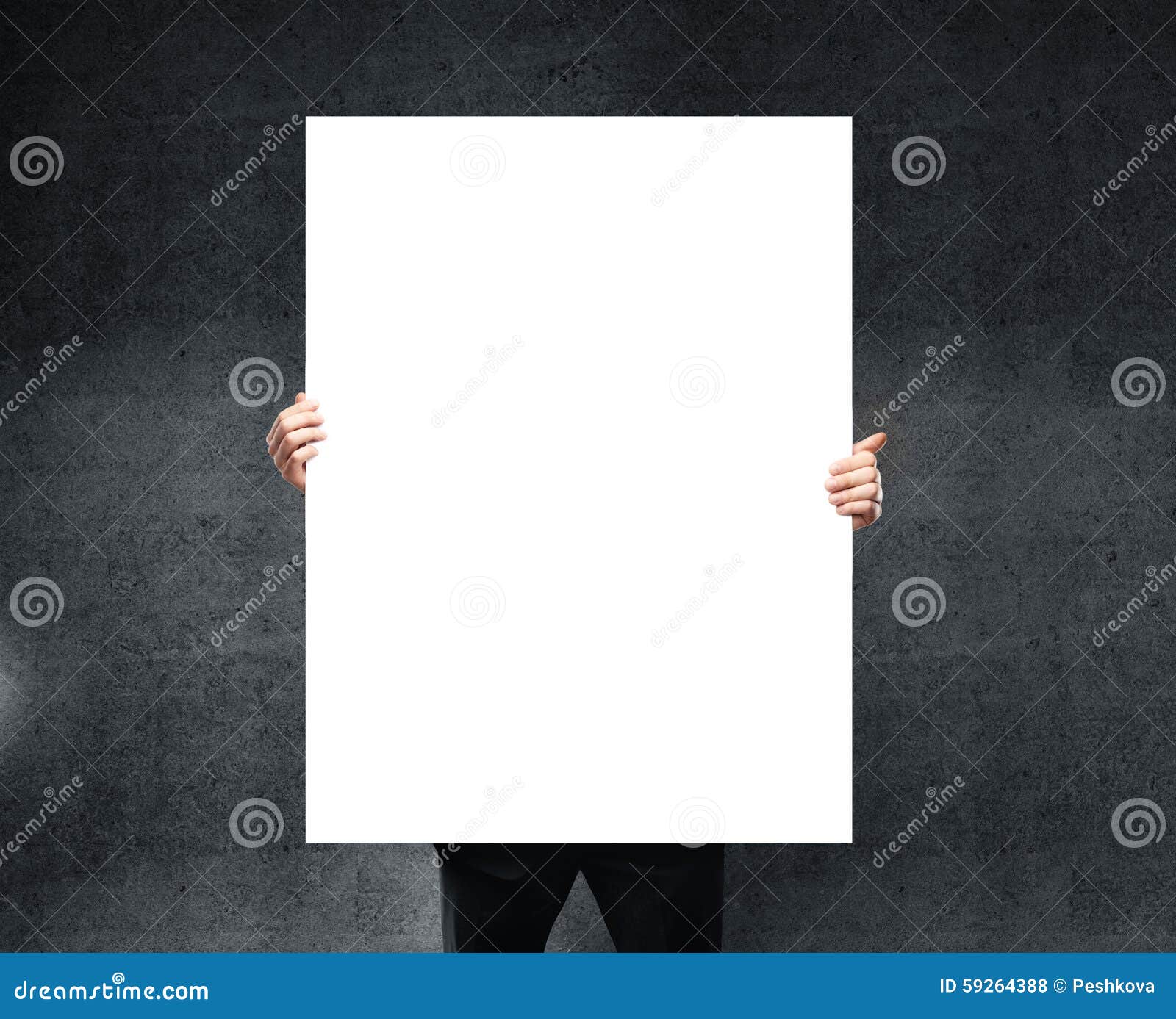 Businessman Holding Blank Poster Stock Photo - Image of idea, creative ...