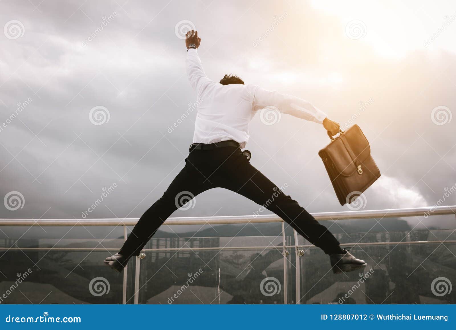 Businessman Office Worker Jumping Joy Stock Photos - Download 304 ...