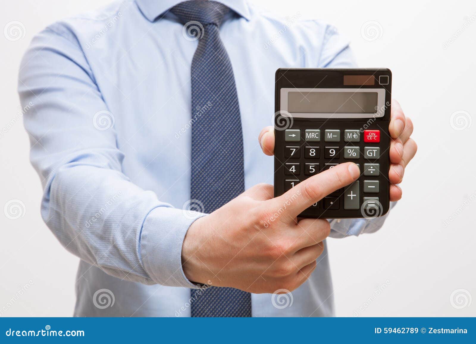 Businessman Holding a Calculator and Counting Stock Image - Image of ...