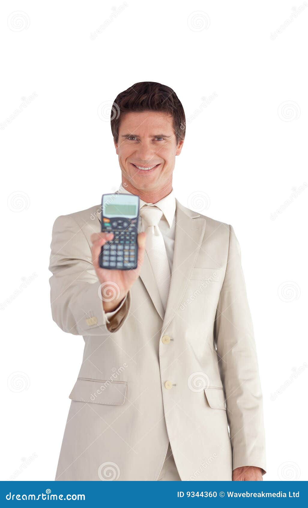 Businessman Holding a Calculator in His Hands Stock Photo - Image of ...