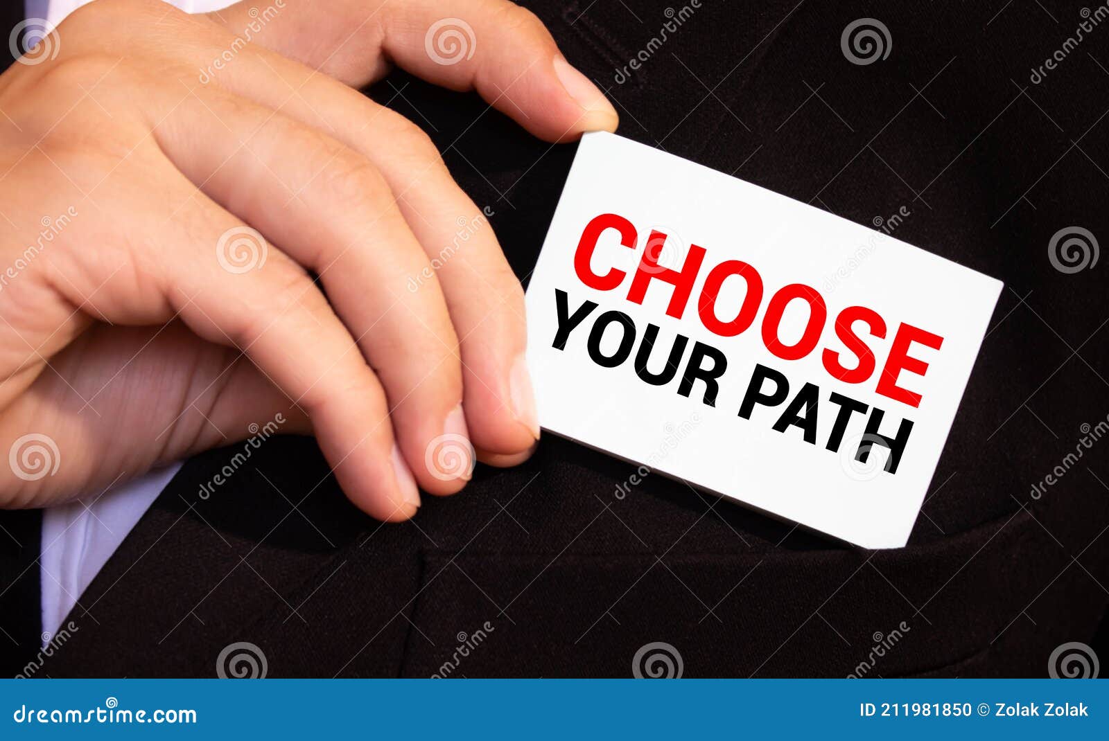 Businessman Holding a Card with Text CHOOSE YOUR PATH Stock Photo ...