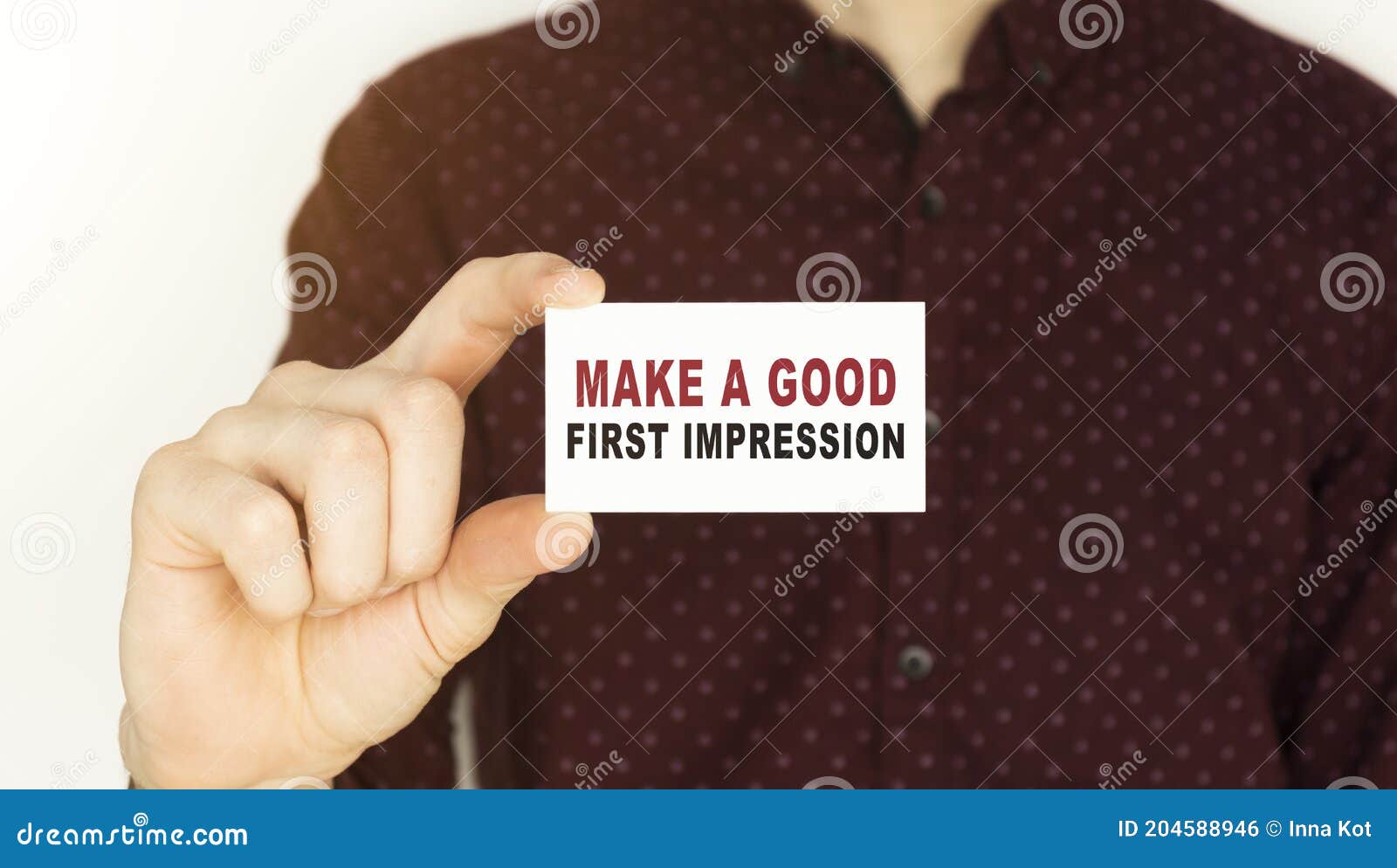 Card with Text MAKE a GOOD FIRST IMPRESSION Stock Photo - Image of ...