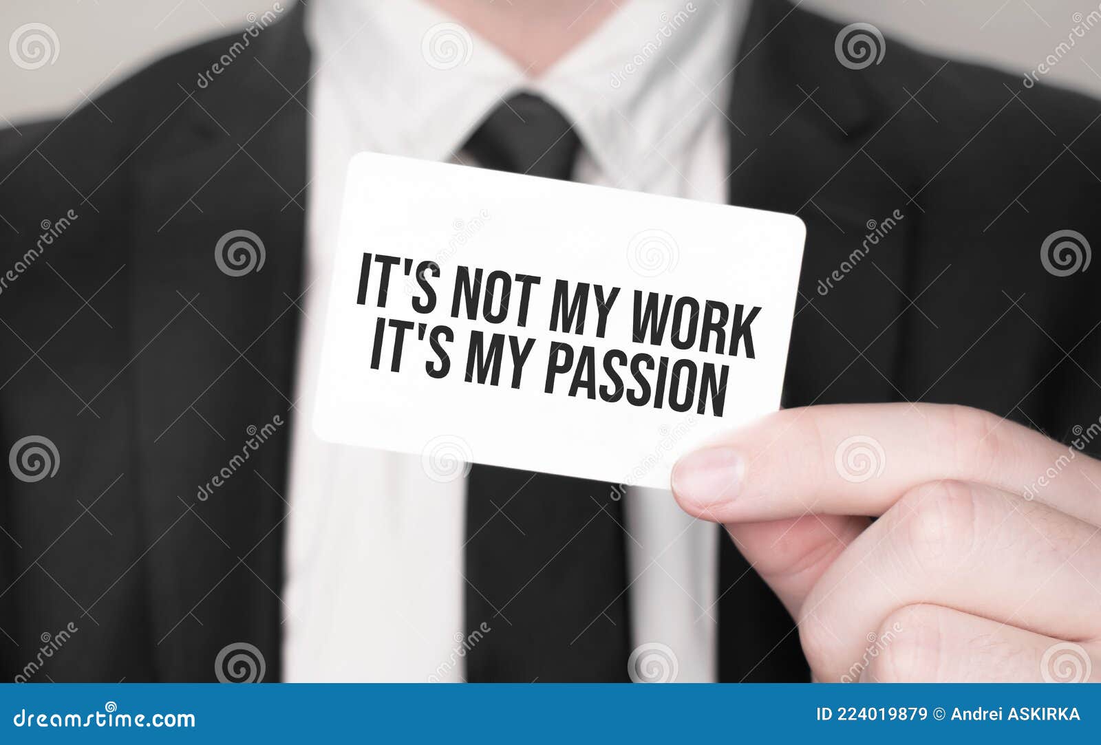 Businessman Holding a Card with Text it& X27;s Not My Work it& X27;s My ...