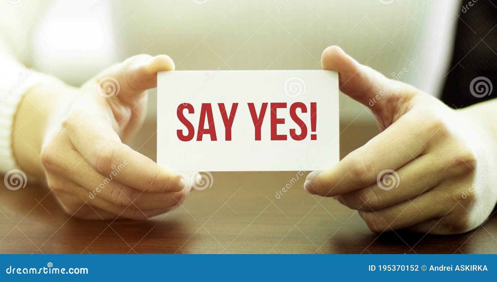 Businessman Holding a Card with Text SAY YES Stock Photo - Image of ...