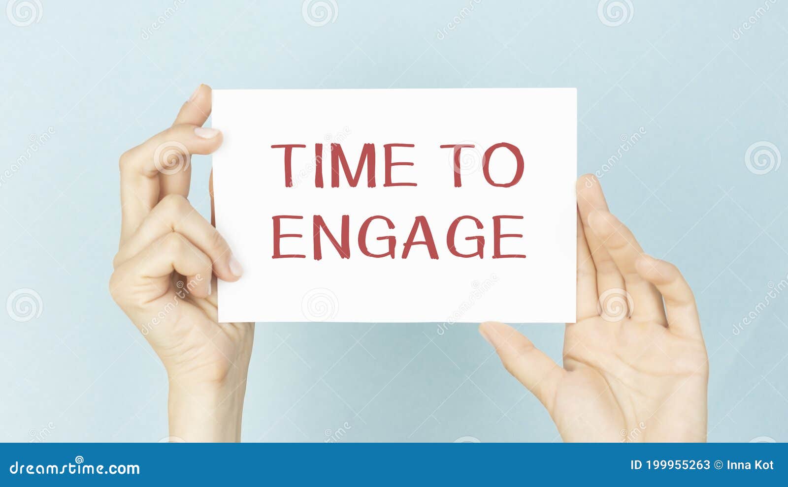 Card with Text TIME TO ENGAGE Stock Image - Image of resources, card ...