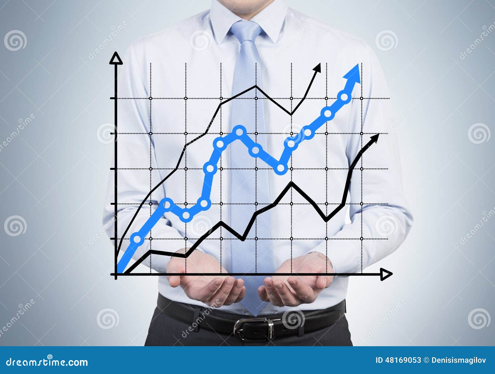 Businessman holding chart stock image. Image of depict - 48169053