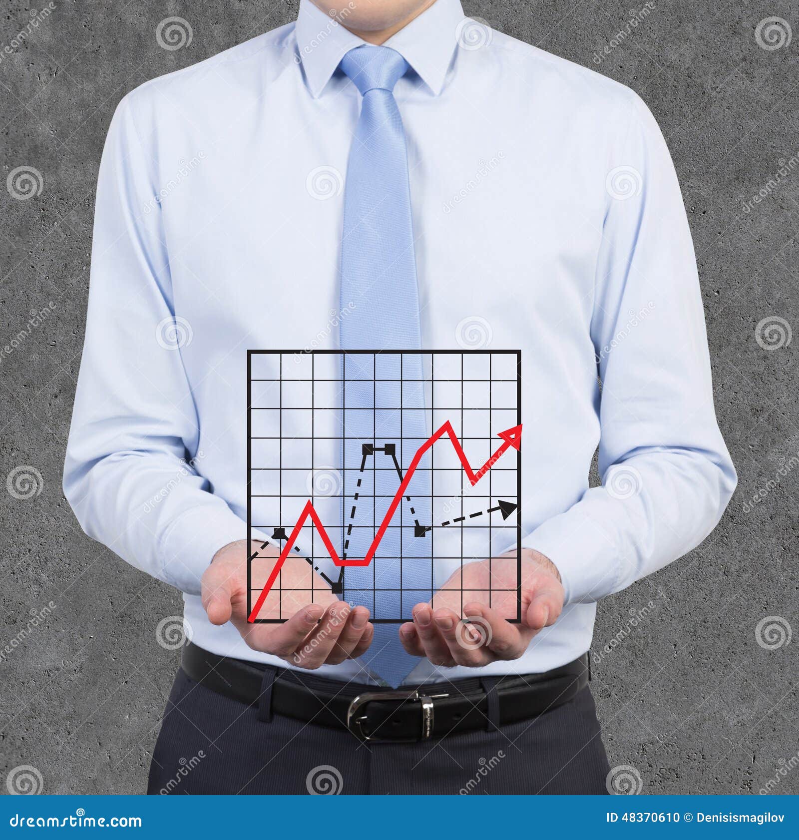 Businessman holding charts stock photo. Image of graphic - 48370610