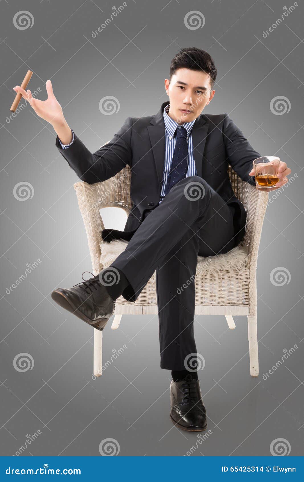 Businessman Holding a Cigar Stock Photo - Image of career, occupation ...