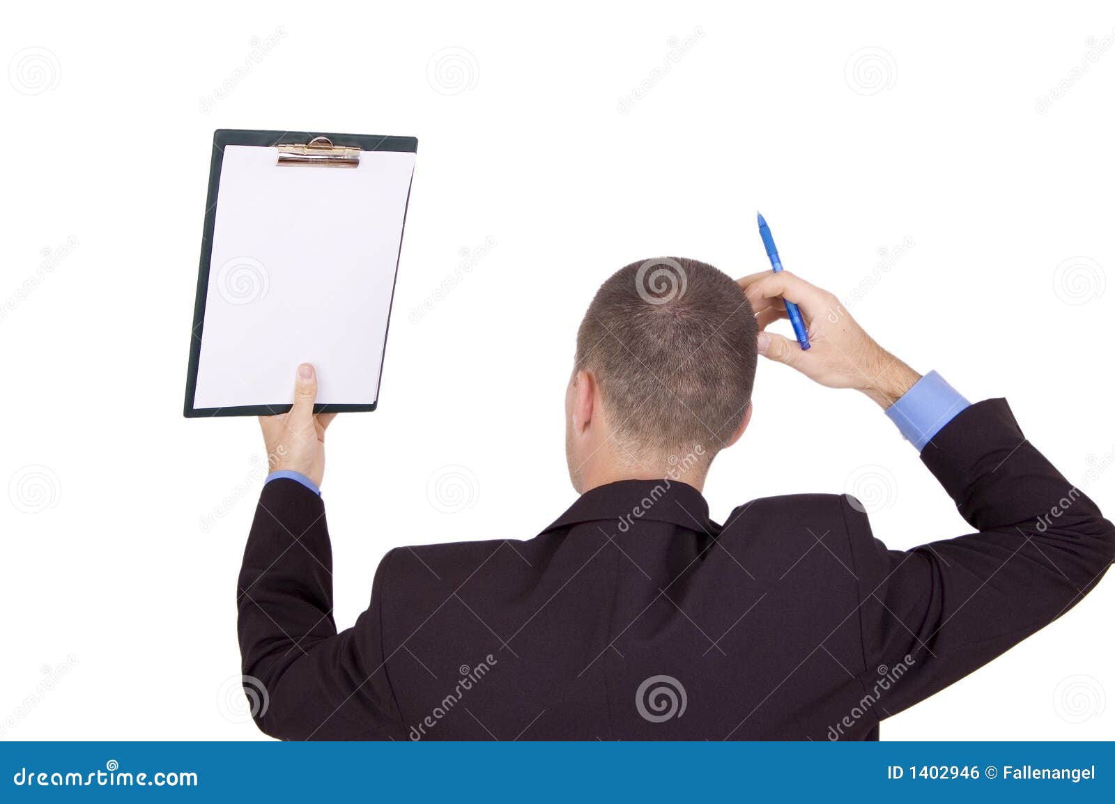 Businessman Holding Clipboard Stock Photo - Image of empty, male: 1402946