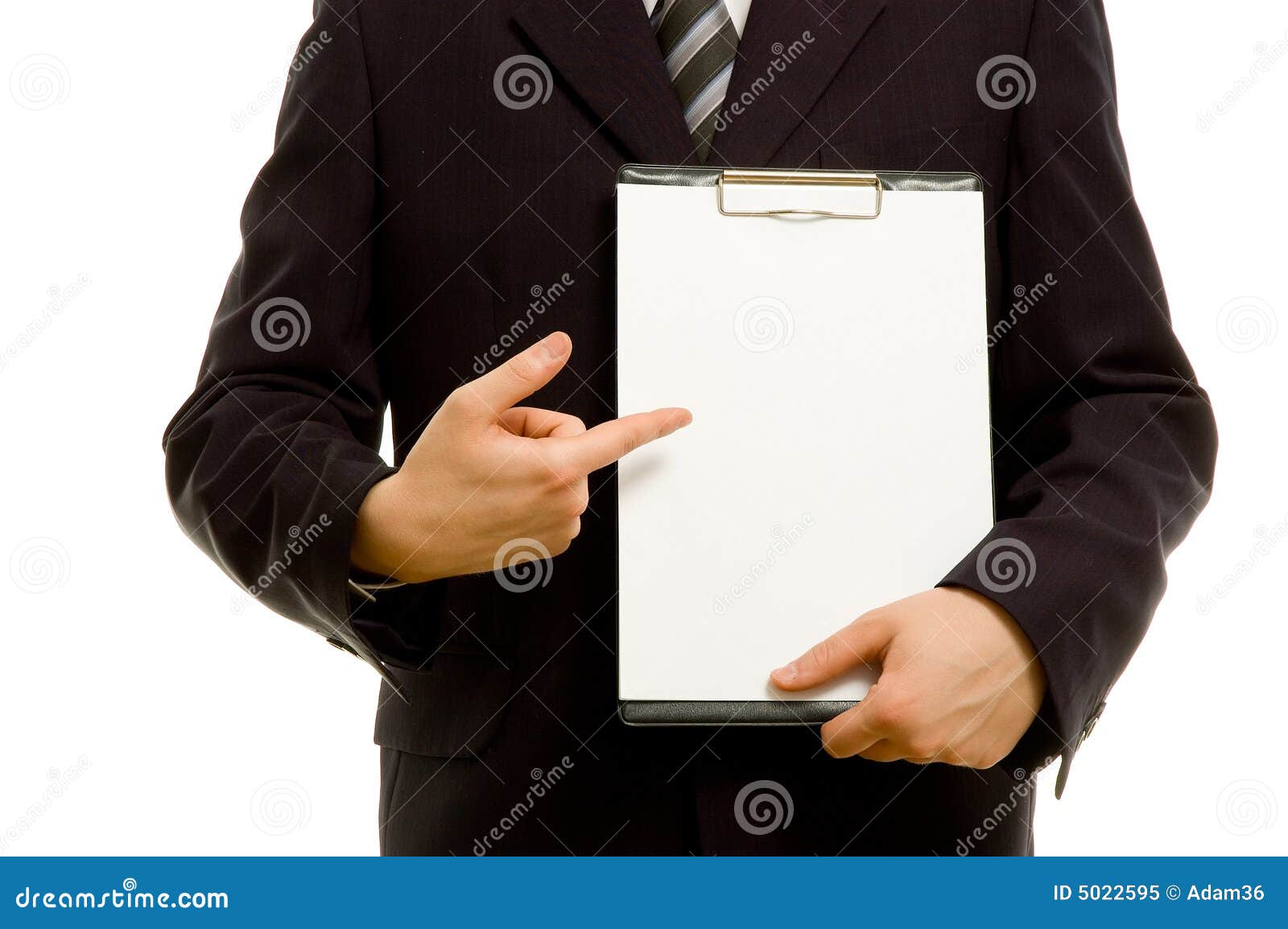 Businessman is Holding a Clipboard Stock Image - Image of empty ...