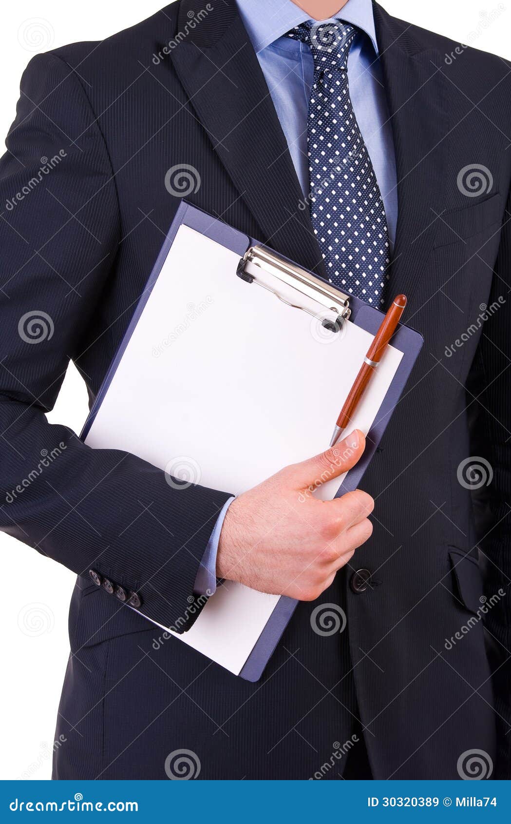 Businessman Holding a Clipboard. Stock Image - Image of communication ...