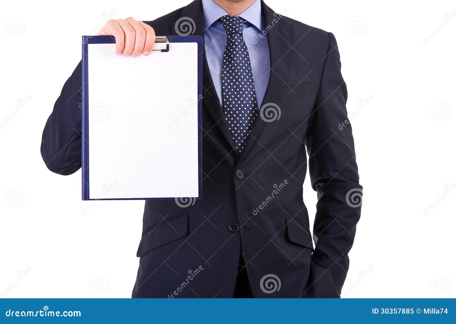 Businessman Holding a Clipboard. Stock Image - Image of adult ...