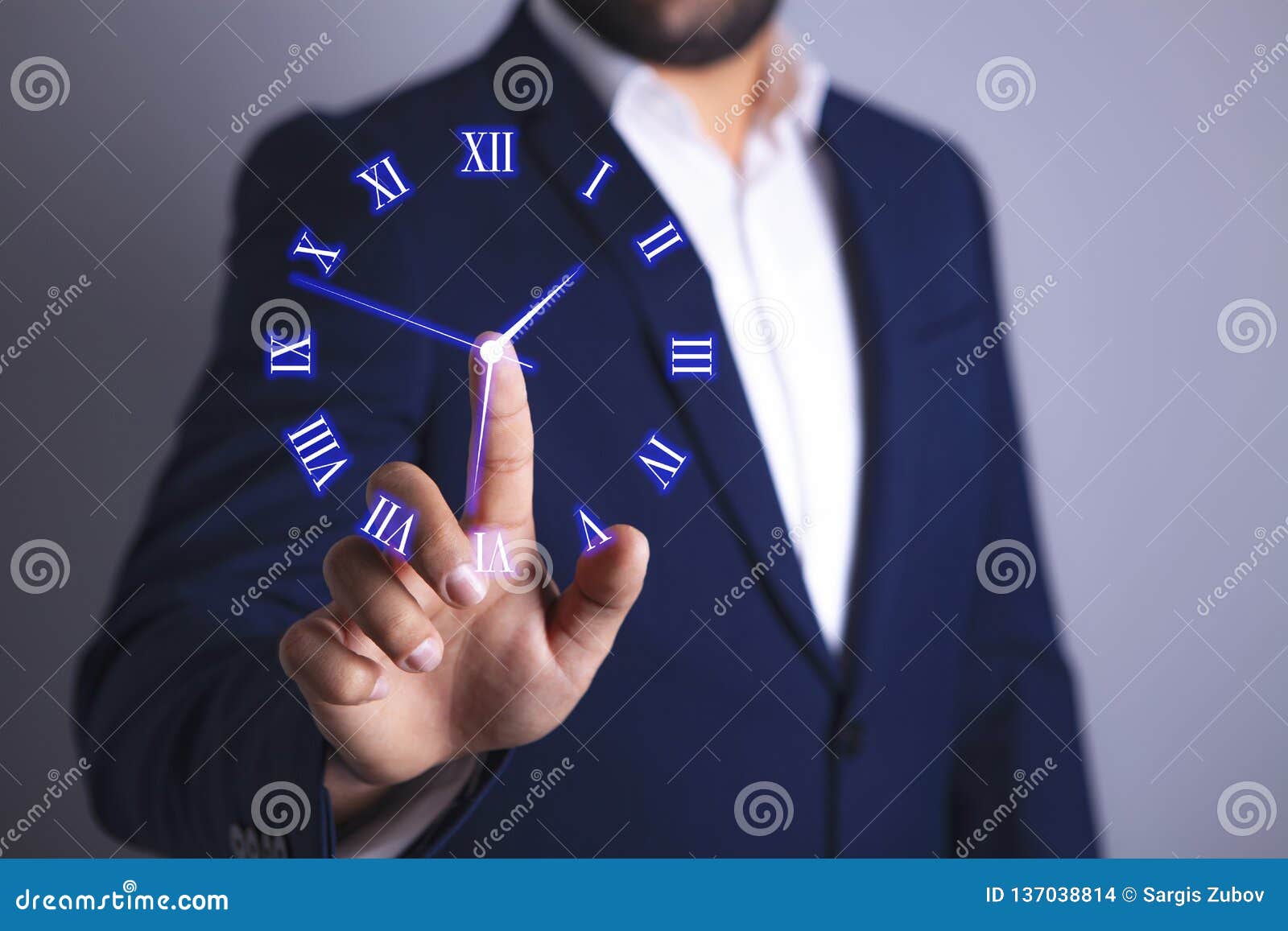 Businessman Holding a Clock Stock Photo - Image of business ...