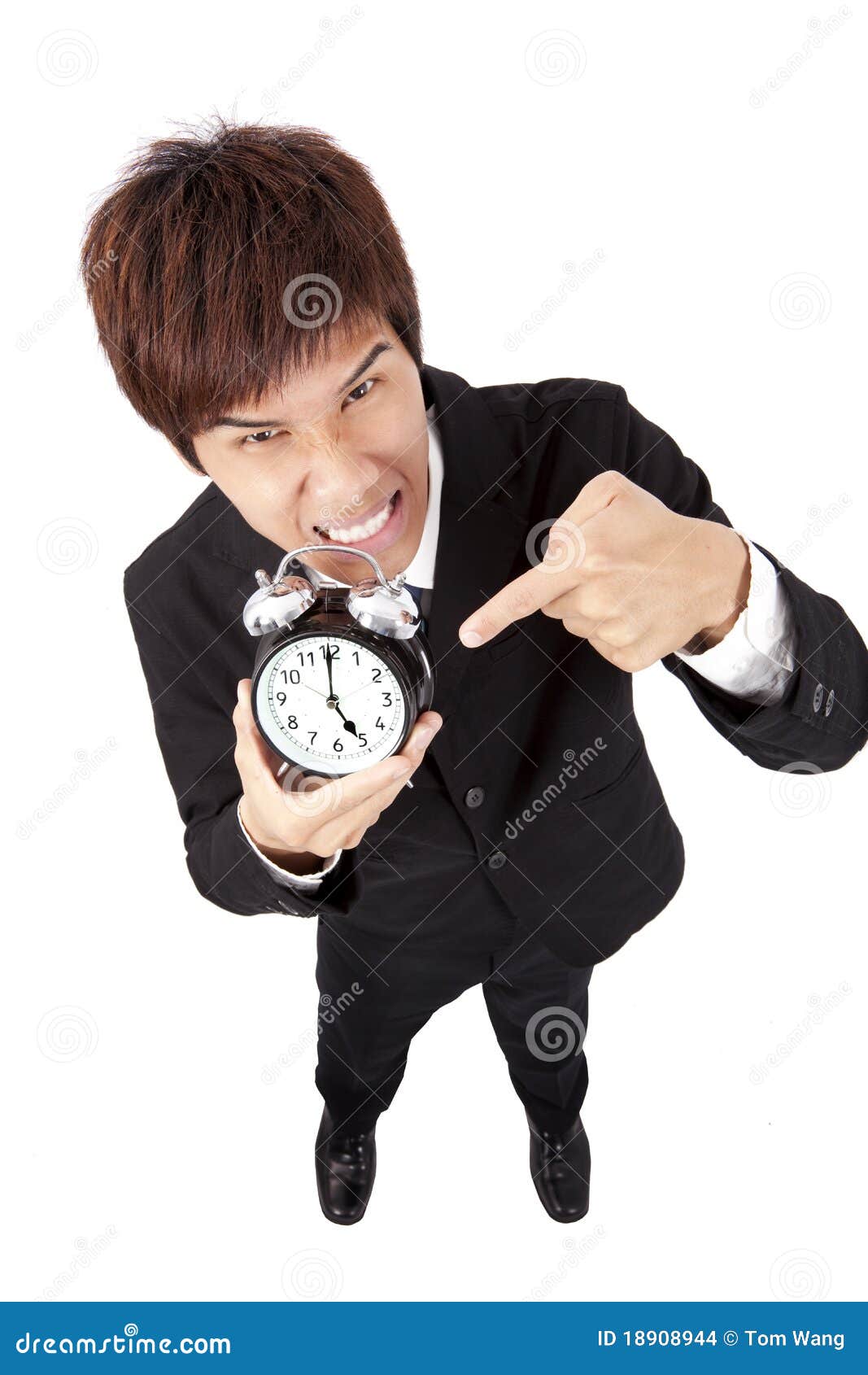 Businessman Holding a Clock Stock Photo - Image of asian, chinese: 18908944